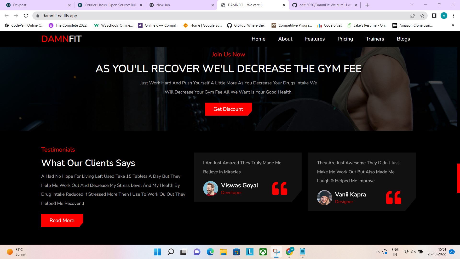 DamnFIT (We cure you without medicine) | Devpost