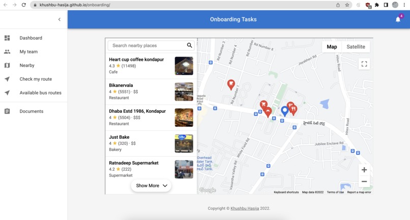 Maps for onboarding new employees | Devpost