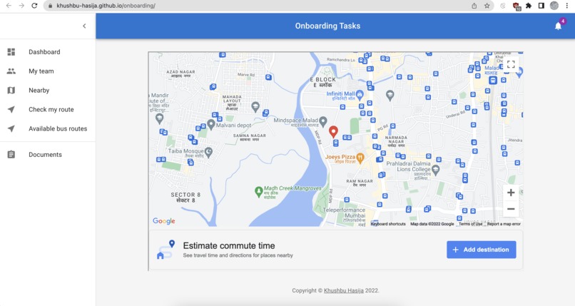 Maps for onboarding new employees | Devpost