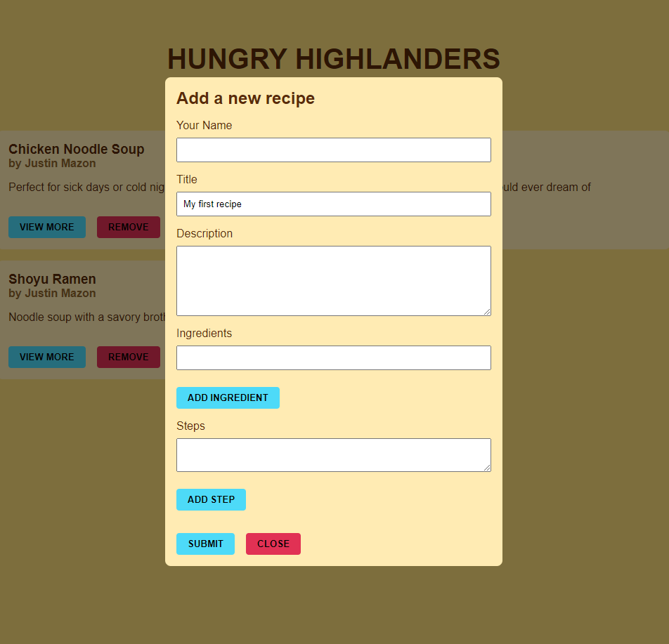 Hungry Highlanders Devpost