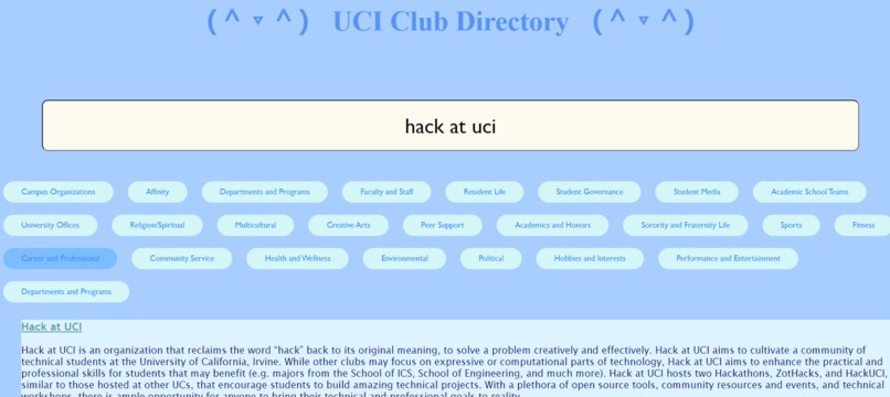 The UCI Club Directory | Devpost