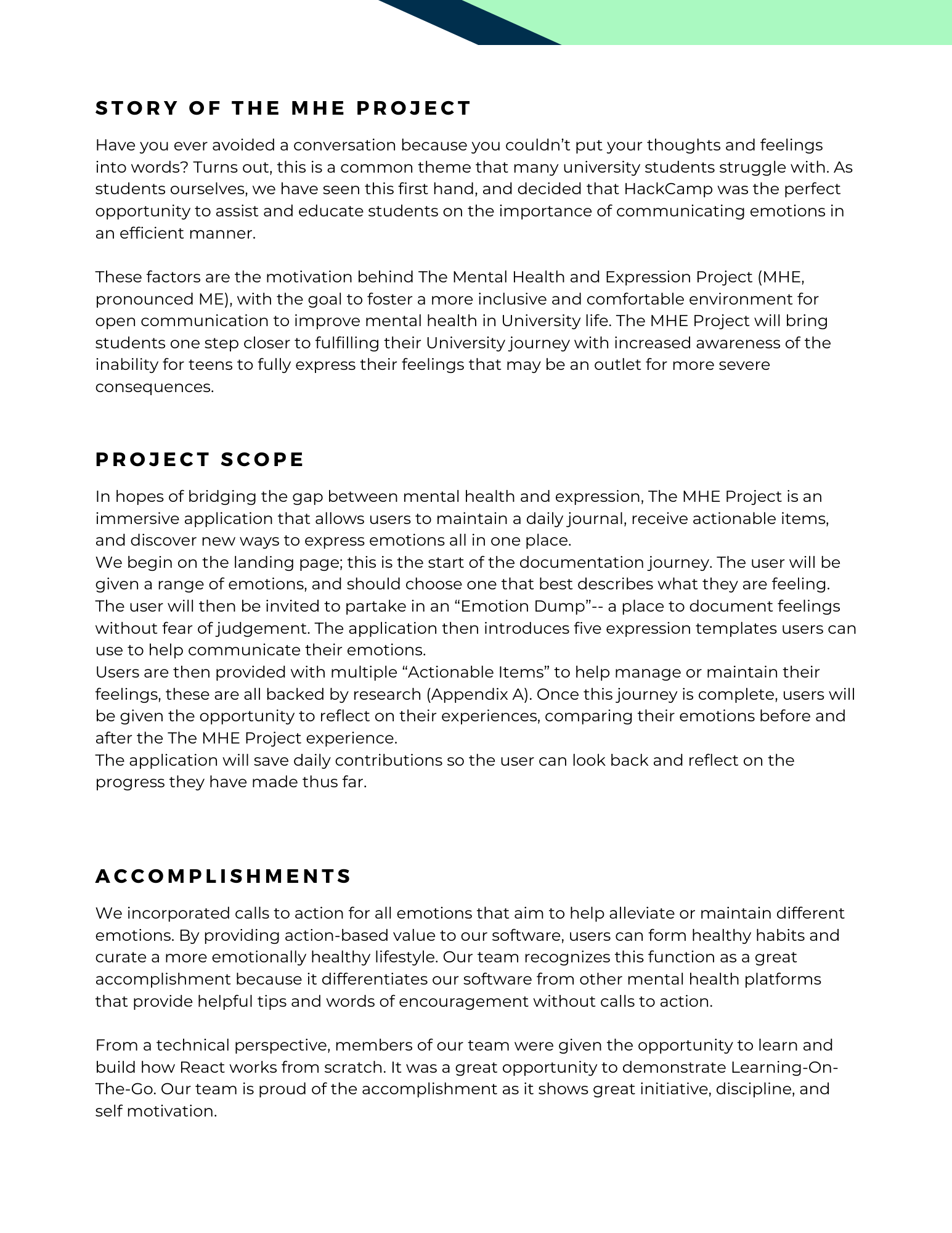 The Mental Health and Expression Project | Devpost