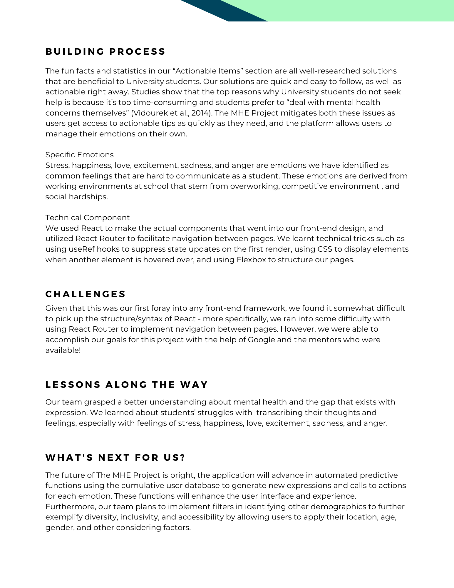 The Mental Health and Expression Project | Devpost