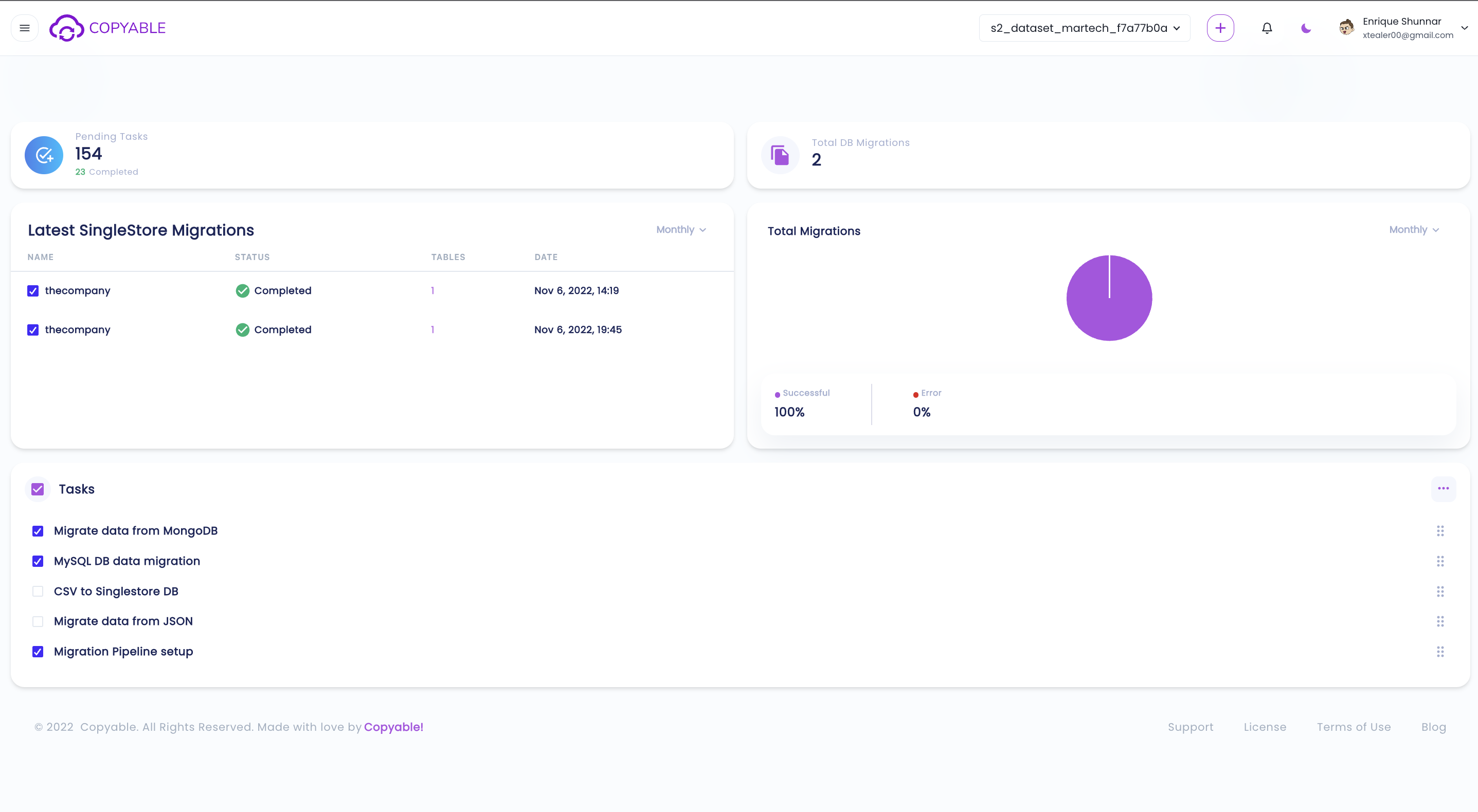 Copyable (a SingleStore DB migration tool) | Devpost