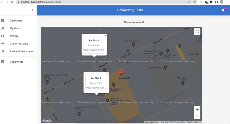 Maps for onboarding new employees | Devpost