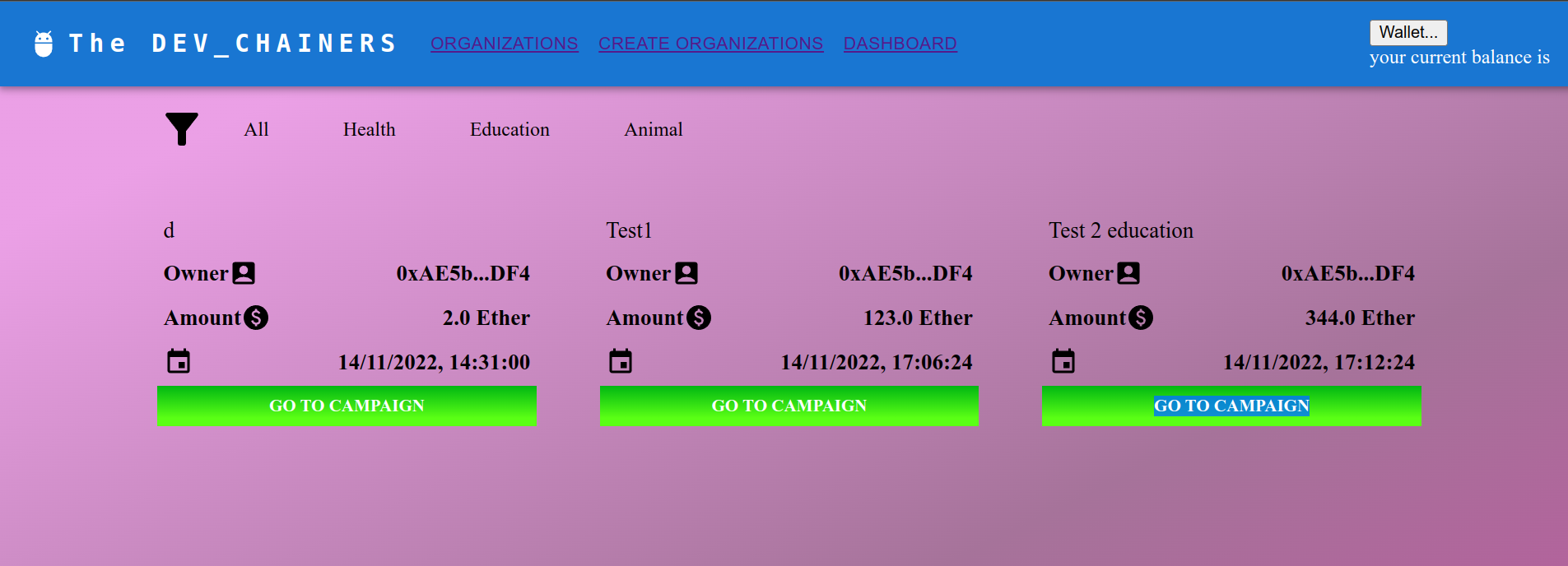 Crowd Funding | Devpost
