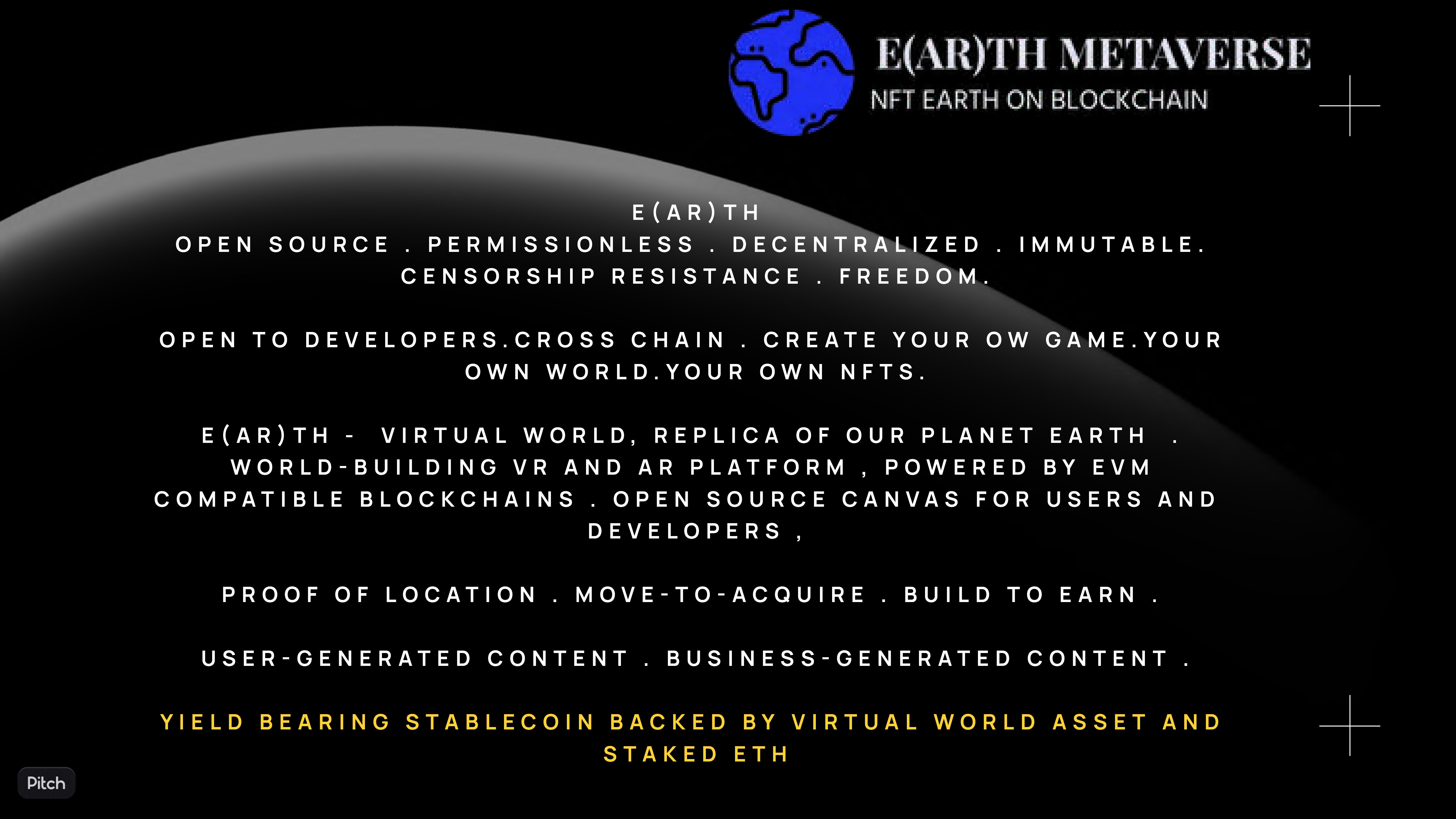 NFT E(AR)TH & NFTD STABLECOIN BACKED BY VIRTUAL LAND | Devpost