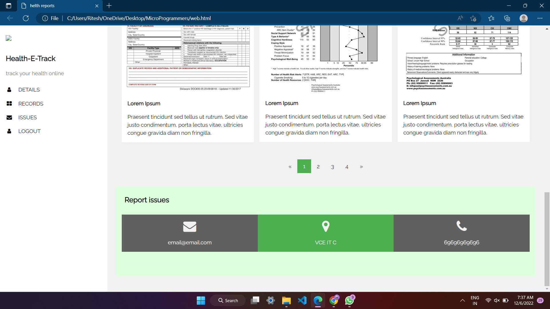 Health-E-Track | Devpost