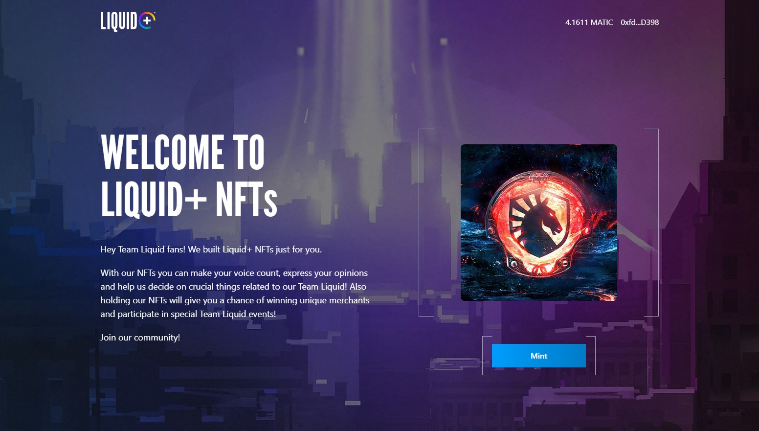 Liquid+ NFTs DAO | Devpost