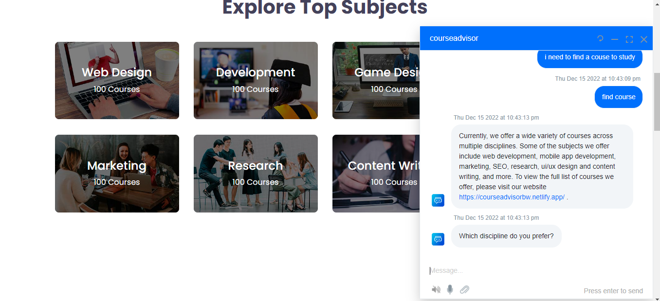 Course Advisor | Devpost