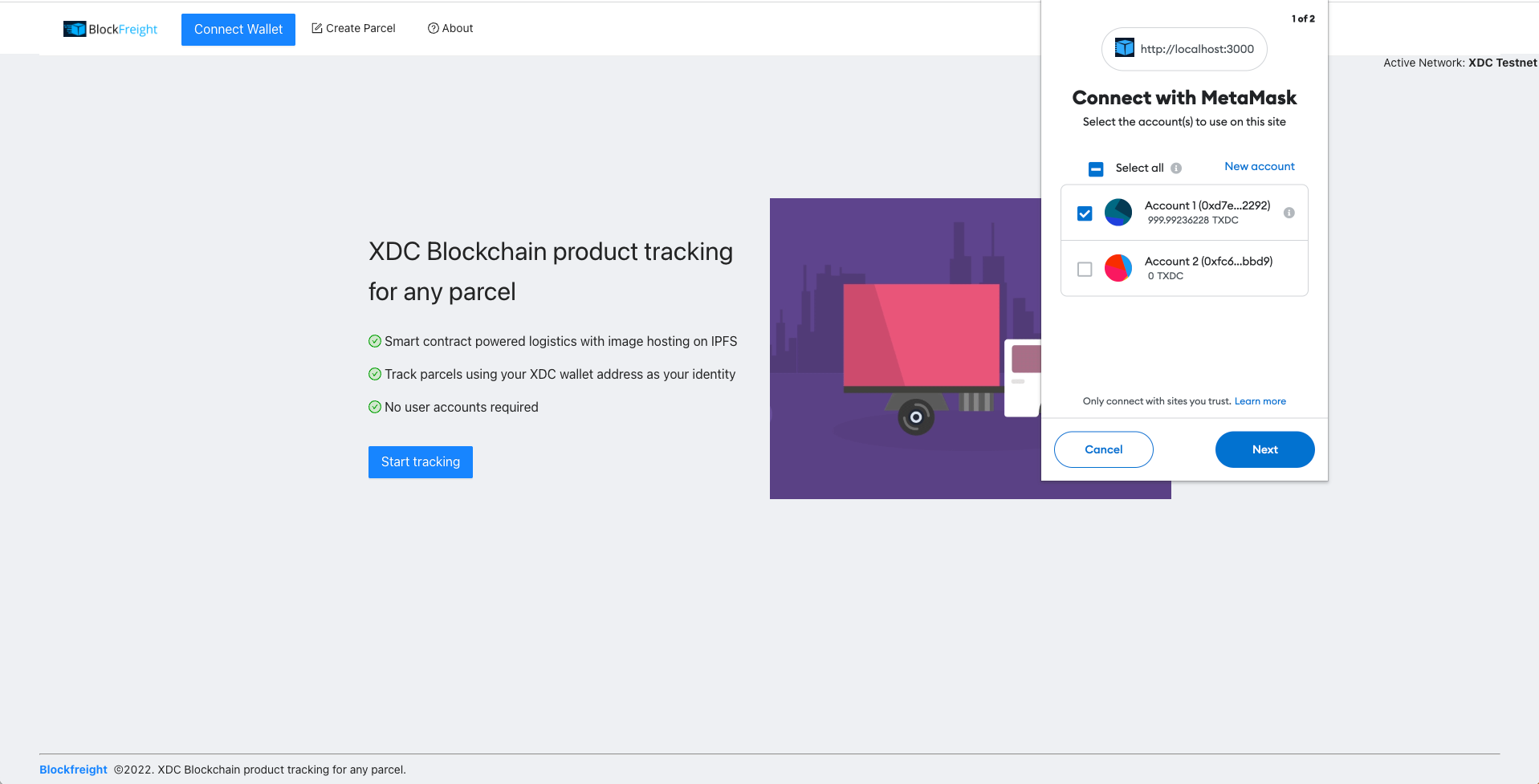 BlockFreight - XDC Blockchain parcel tracking | Devpost