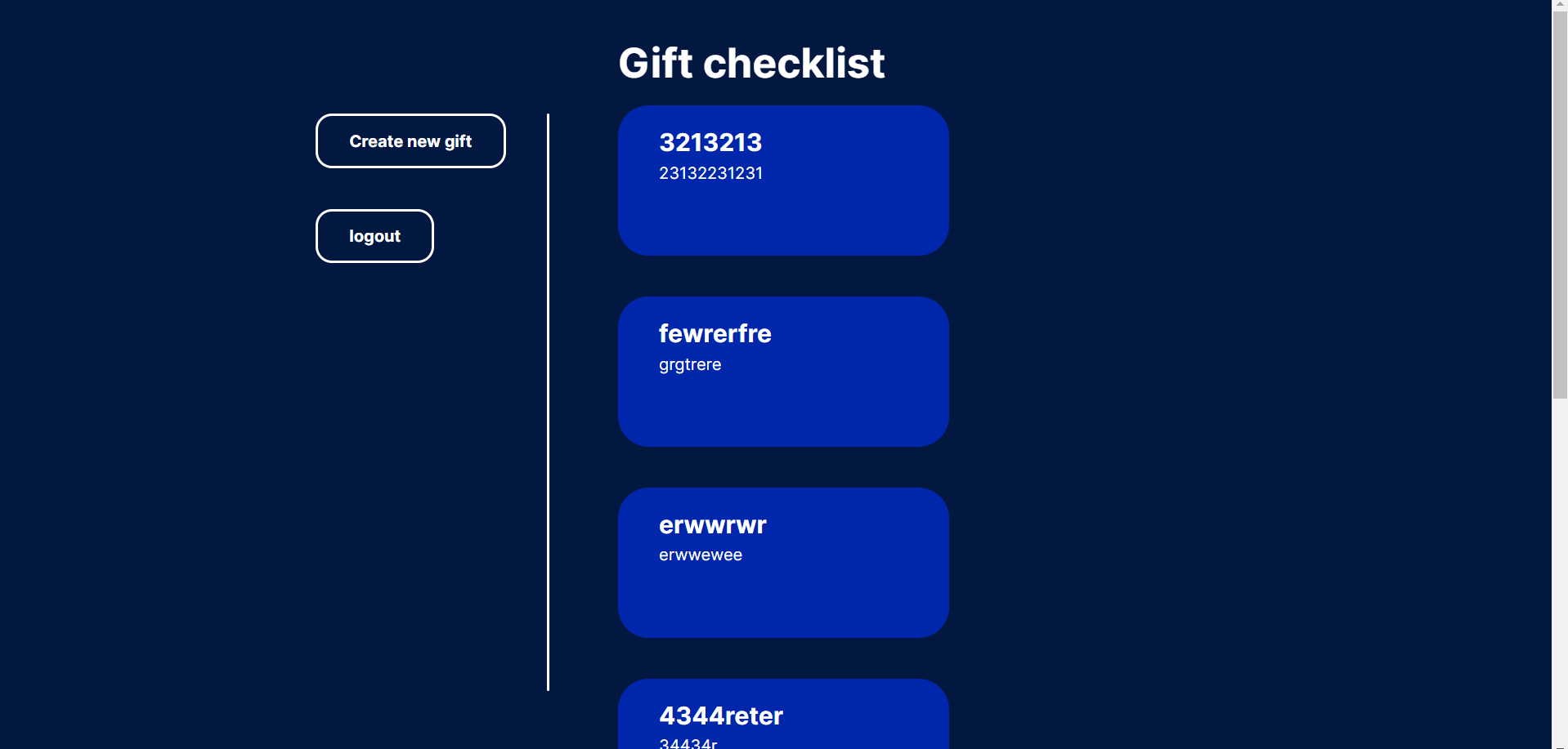 Gift checklist | Devpost