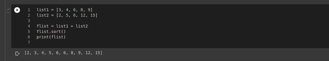 merge two sorted lists | Devpost