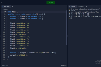 Merge two sorted list | Devpost