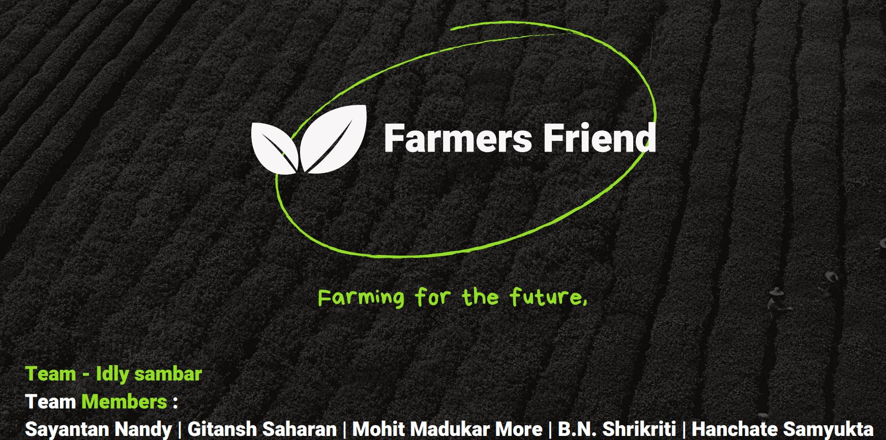 Farmer's friend by idly sambar team number 130 | Devpost