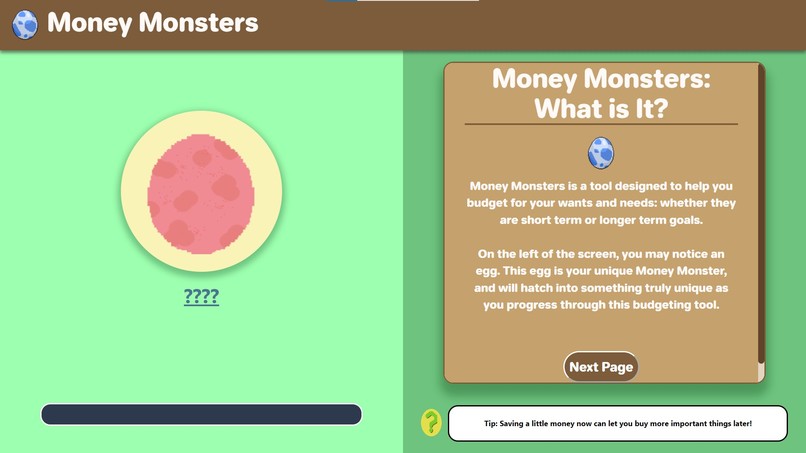 Money Monsters Child Financial Tool | Devpost