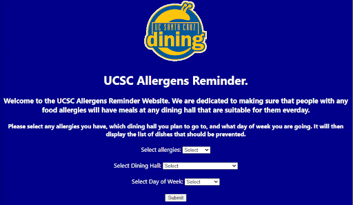 UCSC Dining Hall Allergen Reminder | Devpost