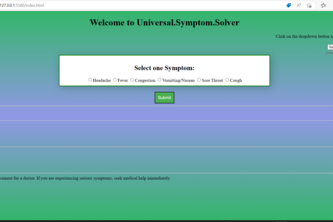 Universal Symptom Solver | Devpost