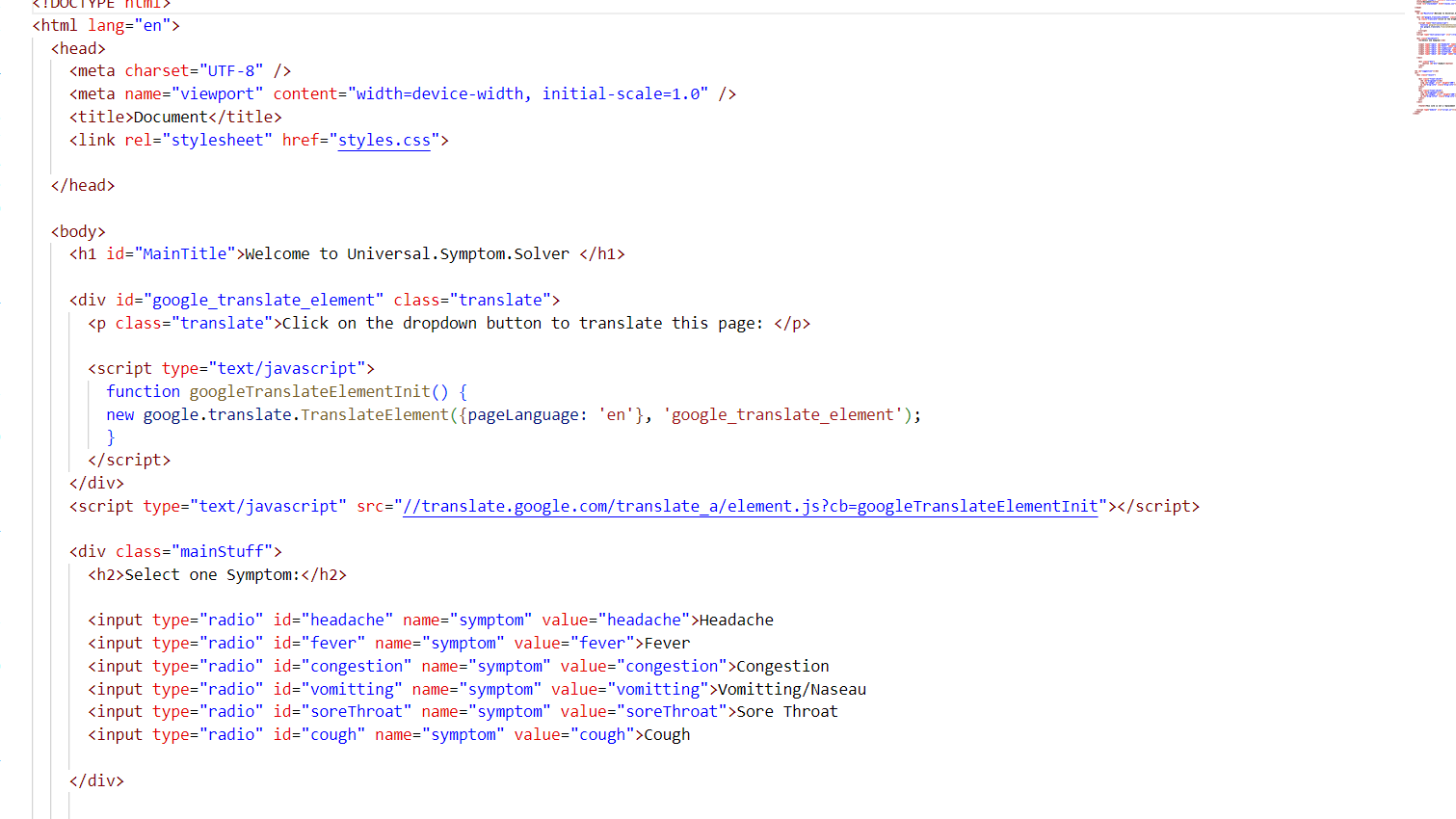 Universal Symptom Solver | Devpost