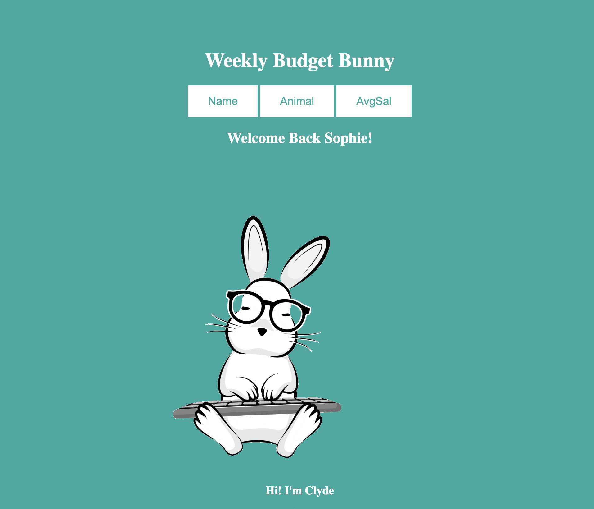 Weekly Budget Bunny | Devpost