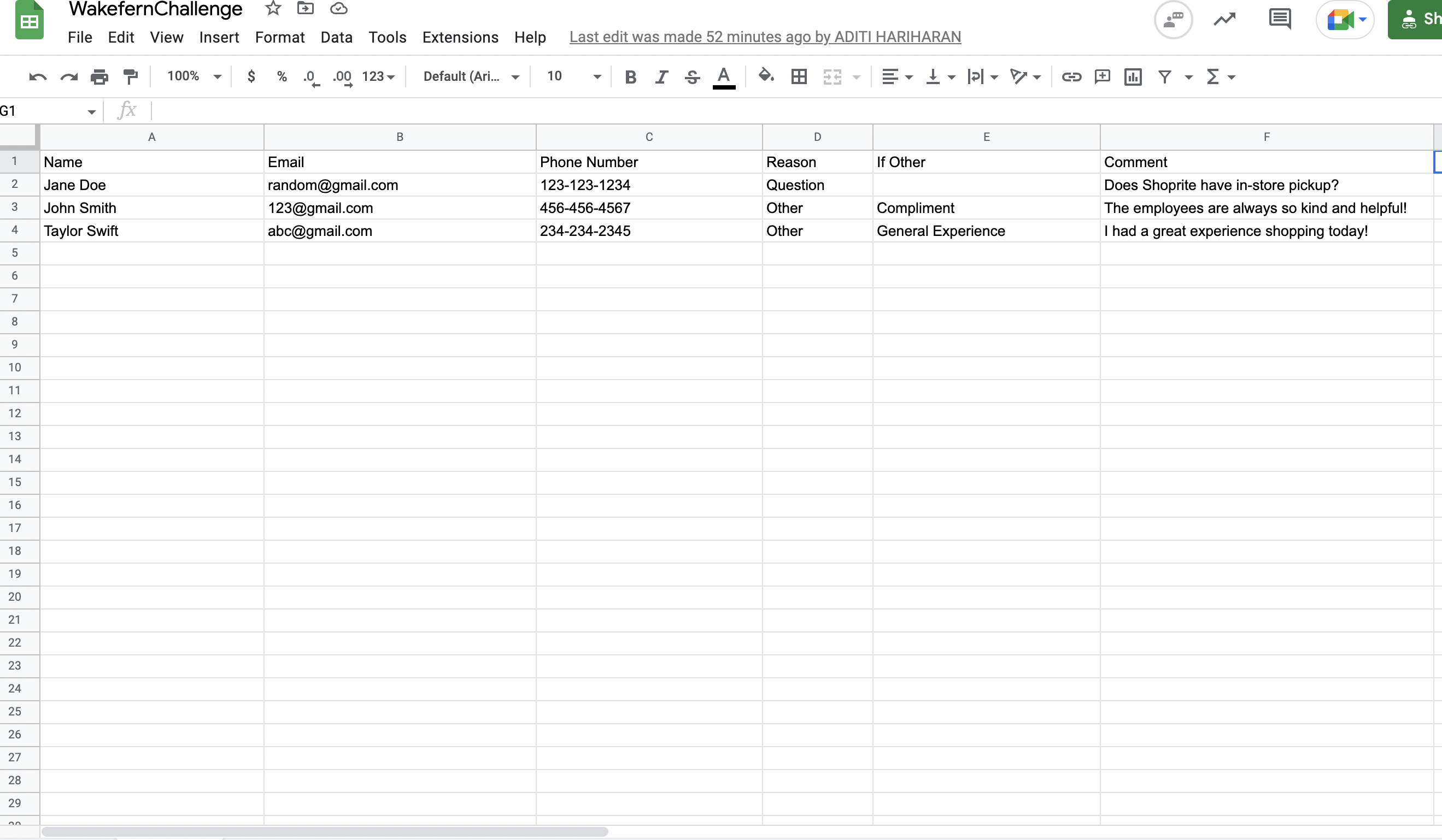 Wakefern Food Corp. Feedback Form | Devpost