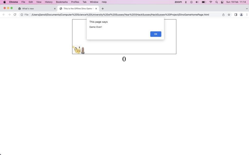A Recreation of the Google Chrome Offline Dino Game | Devpost