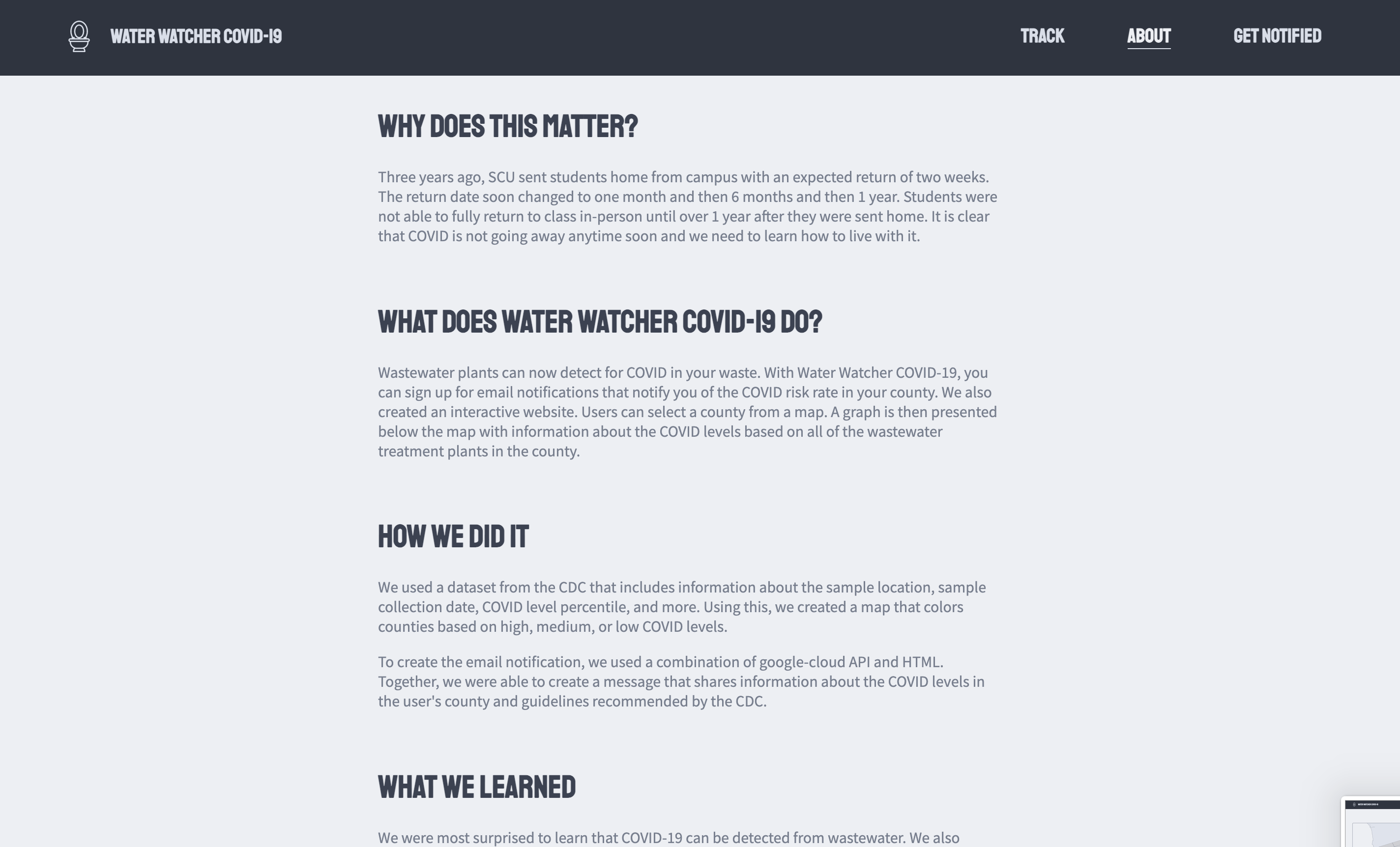 Water Watcher COVID-19 | Devpost