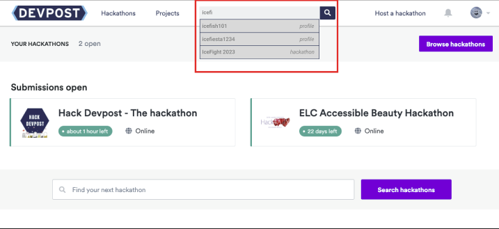 Profile searcher and timezone filter | Devpost