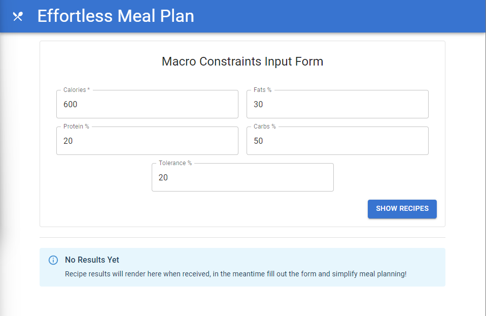 Effortless Meal Plan | Devpost