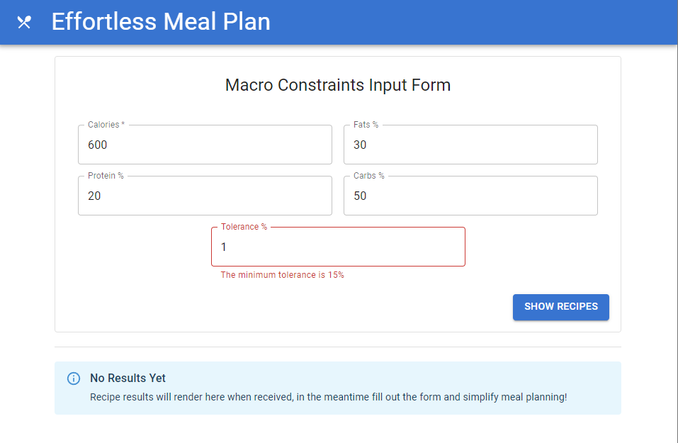 Effortless Meal Plan | Devpost
