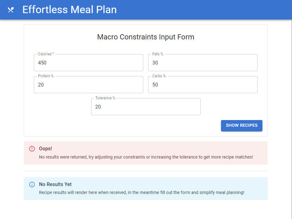Effortless Meal Plan | Devpost
