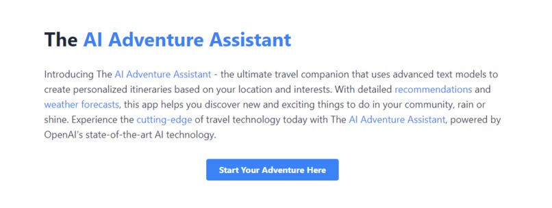 The AI Adventure Assistant | Devpost