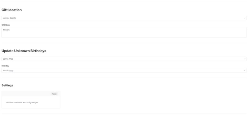 Birthday Dashboard | Devpost