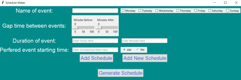 Schedule Creator | Devpost