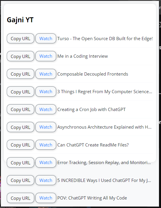 Gajni YT extension | Devpost