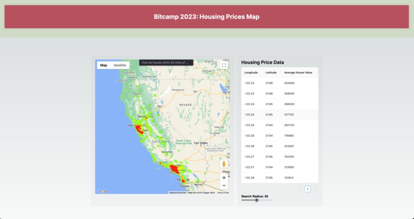 Housing Price Map | Devpost