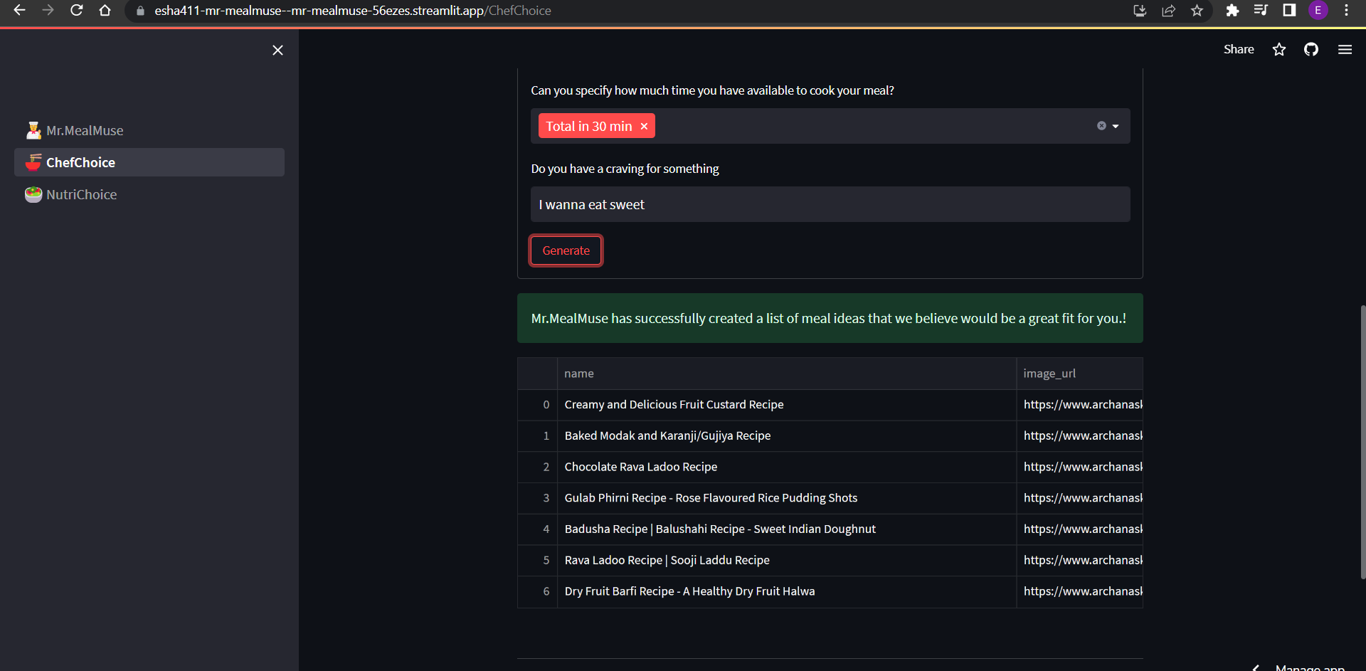 Mr.MealMuse | Devpost