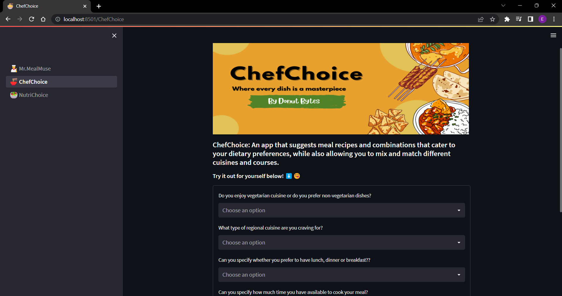 Mr.MealMuse | Devpost