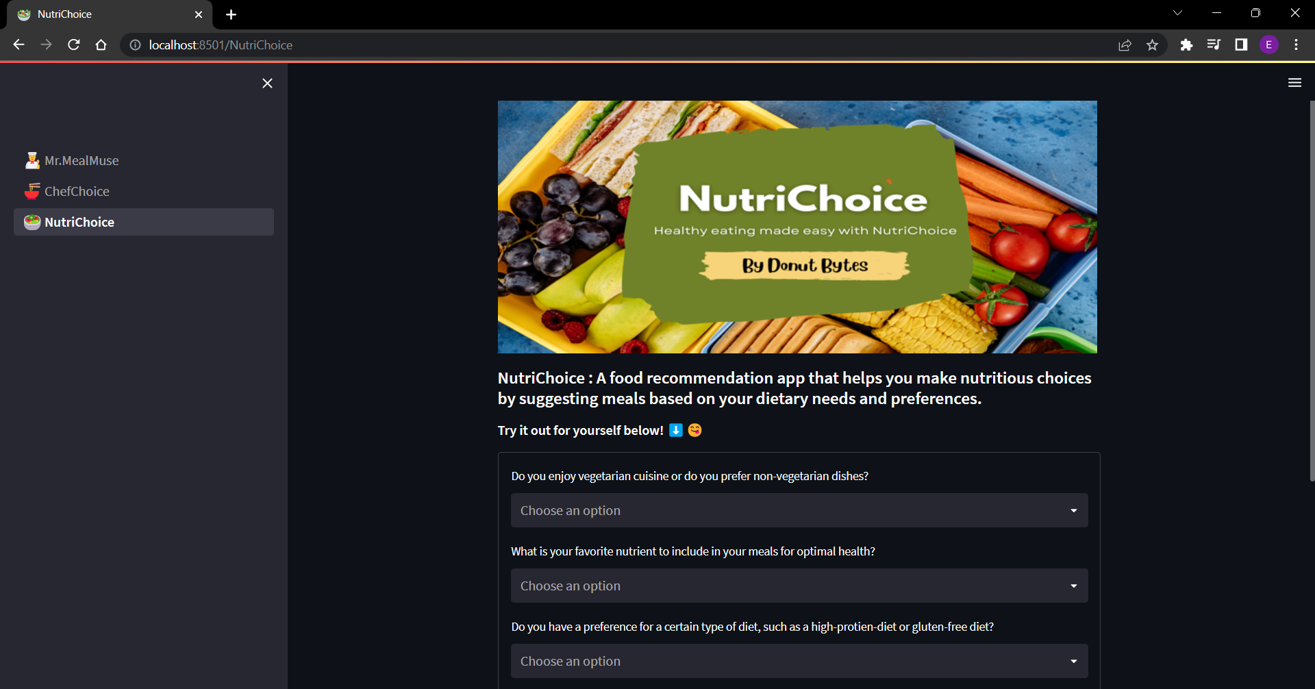 Mr.MealMuse | Devpost