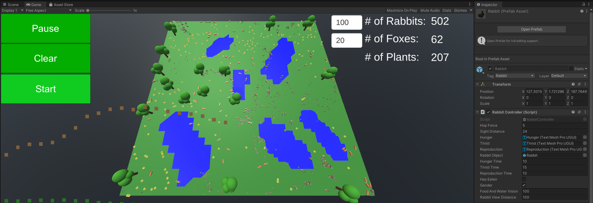 Enviroments in Action: Bunny and Fox Interactions | Devpost