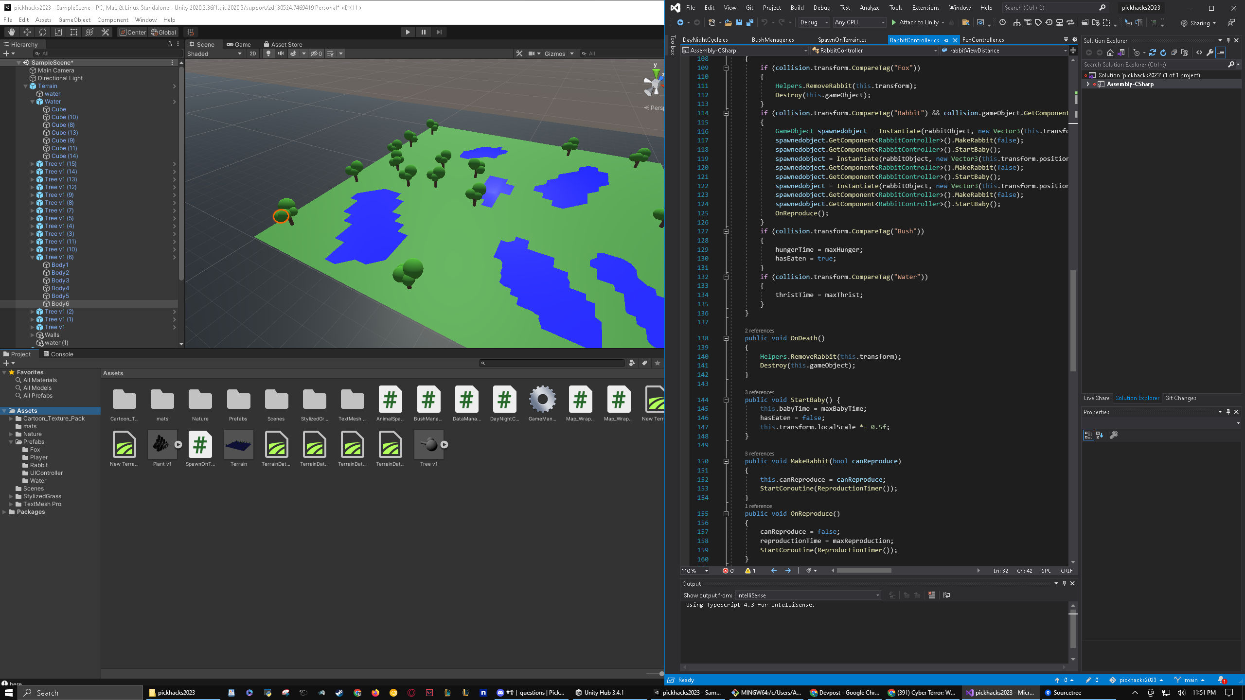 Enviroments in Action: Bunny and Fox Interactions | Devpost