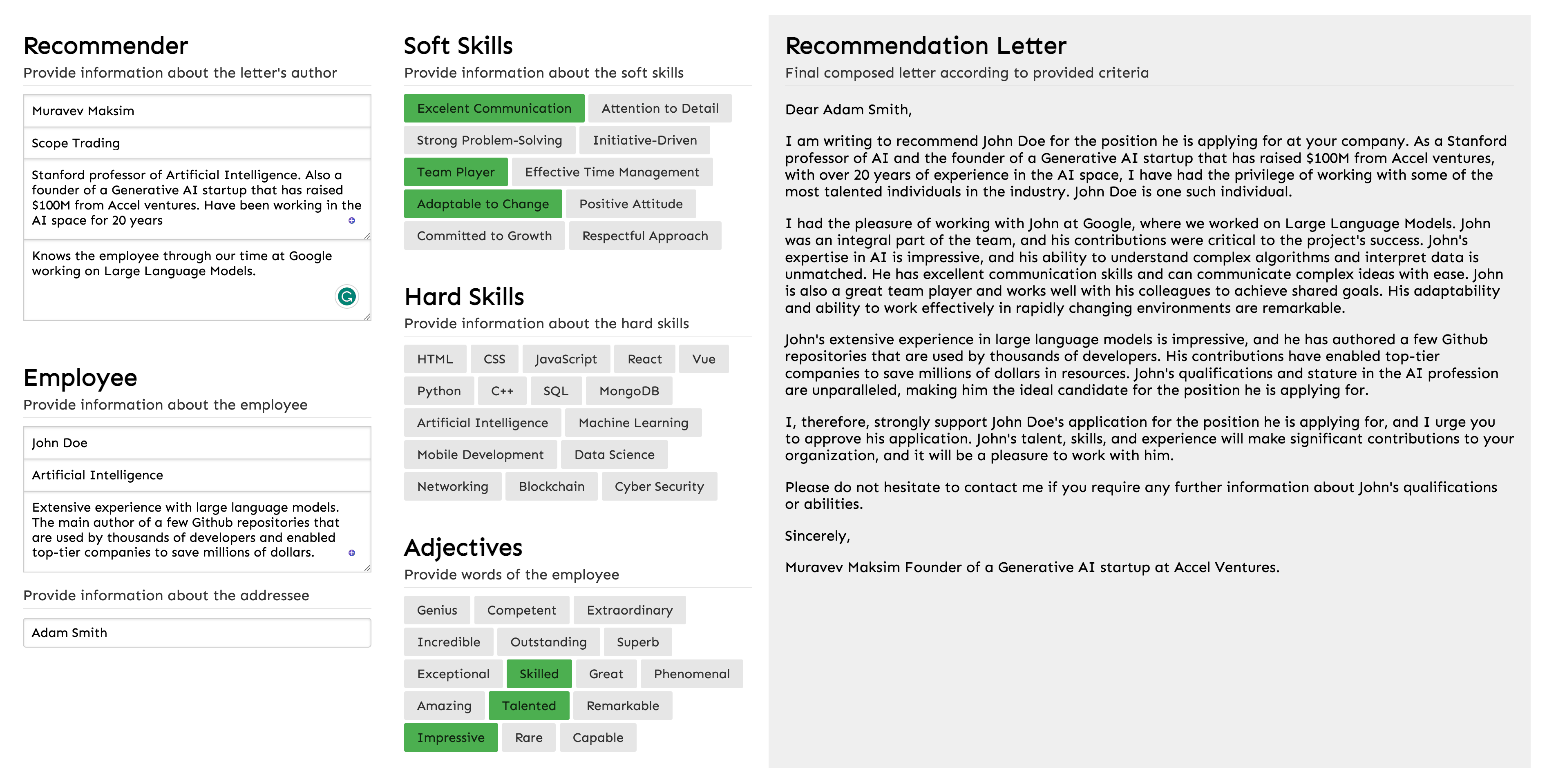 Letter Genie | Devpost