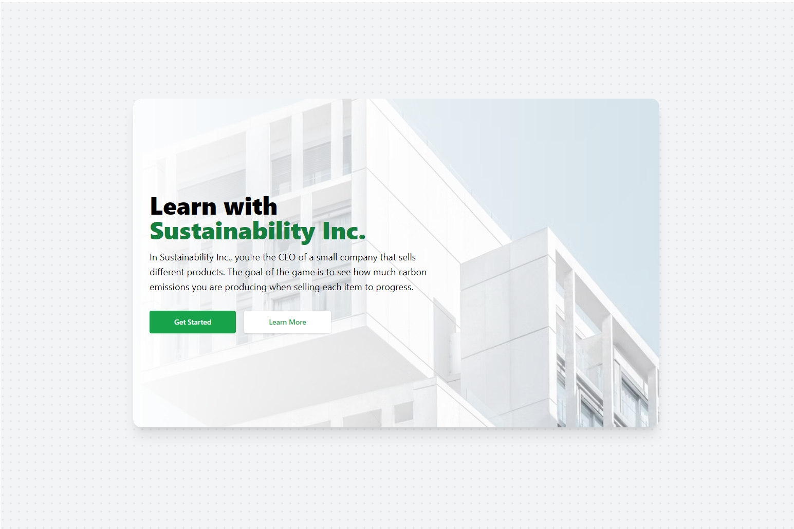 Sustainability Inc. | Devpost