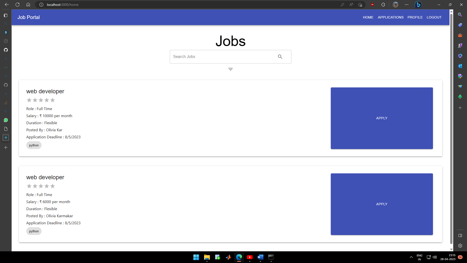 Online job portal | Devpost