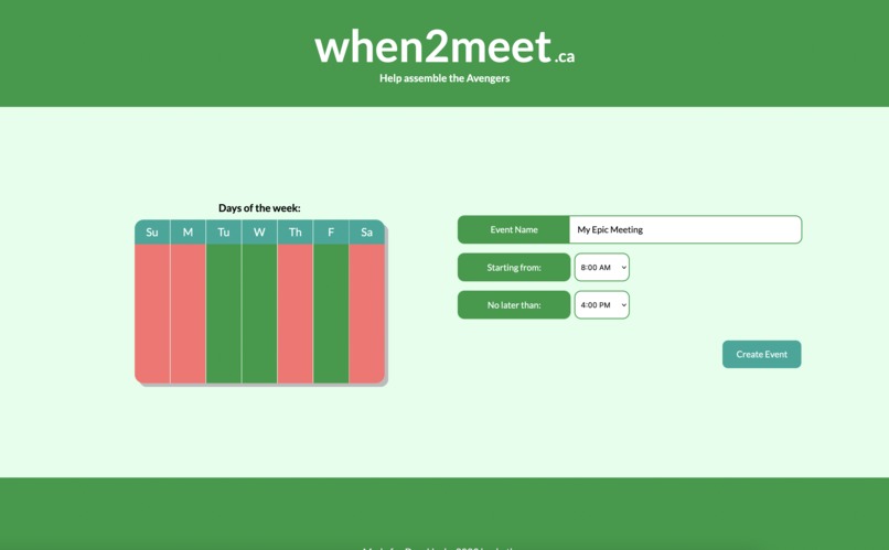 when2meet Improved | Devpost