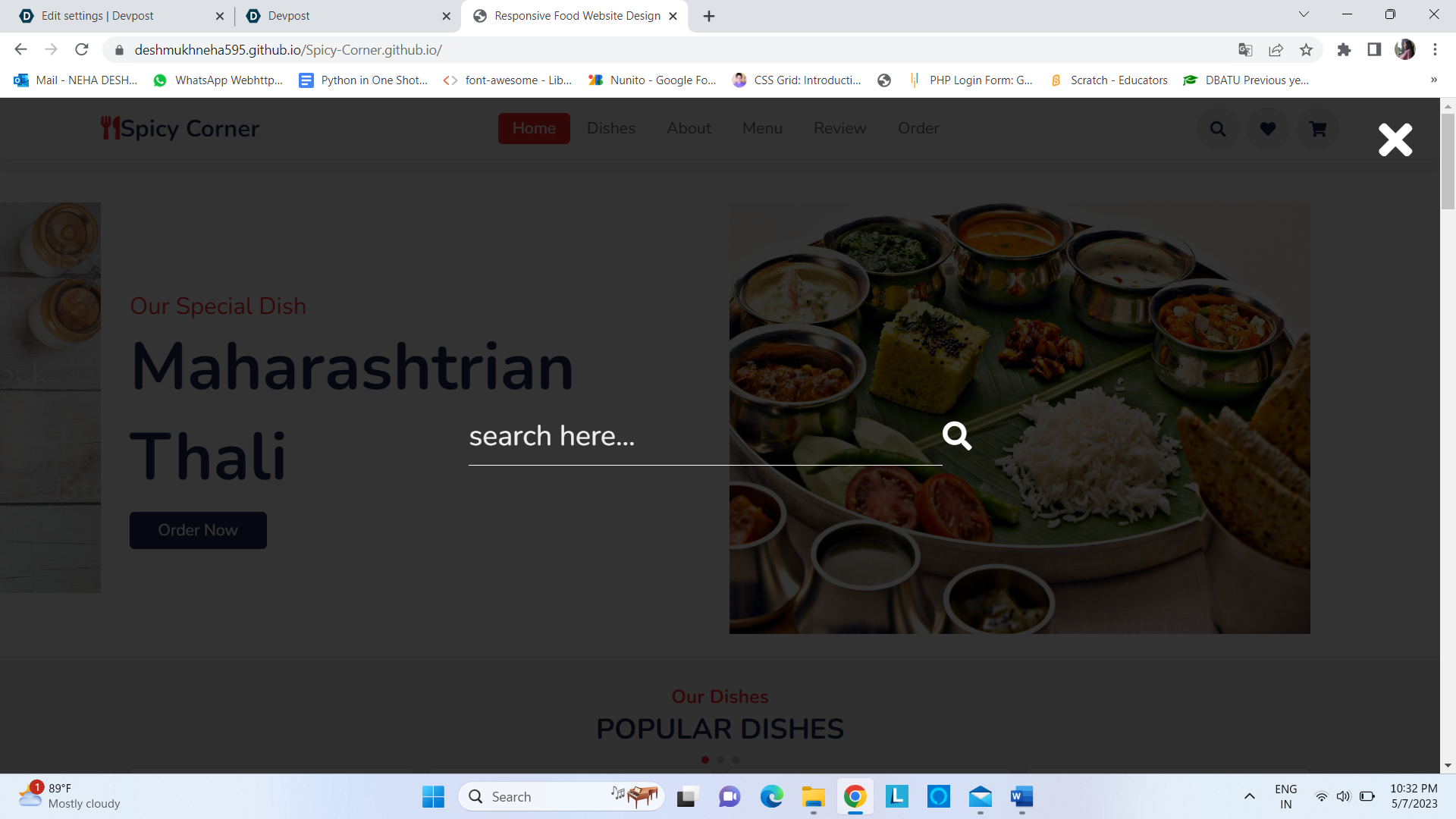Spicy Corner Restaurant | Devpost