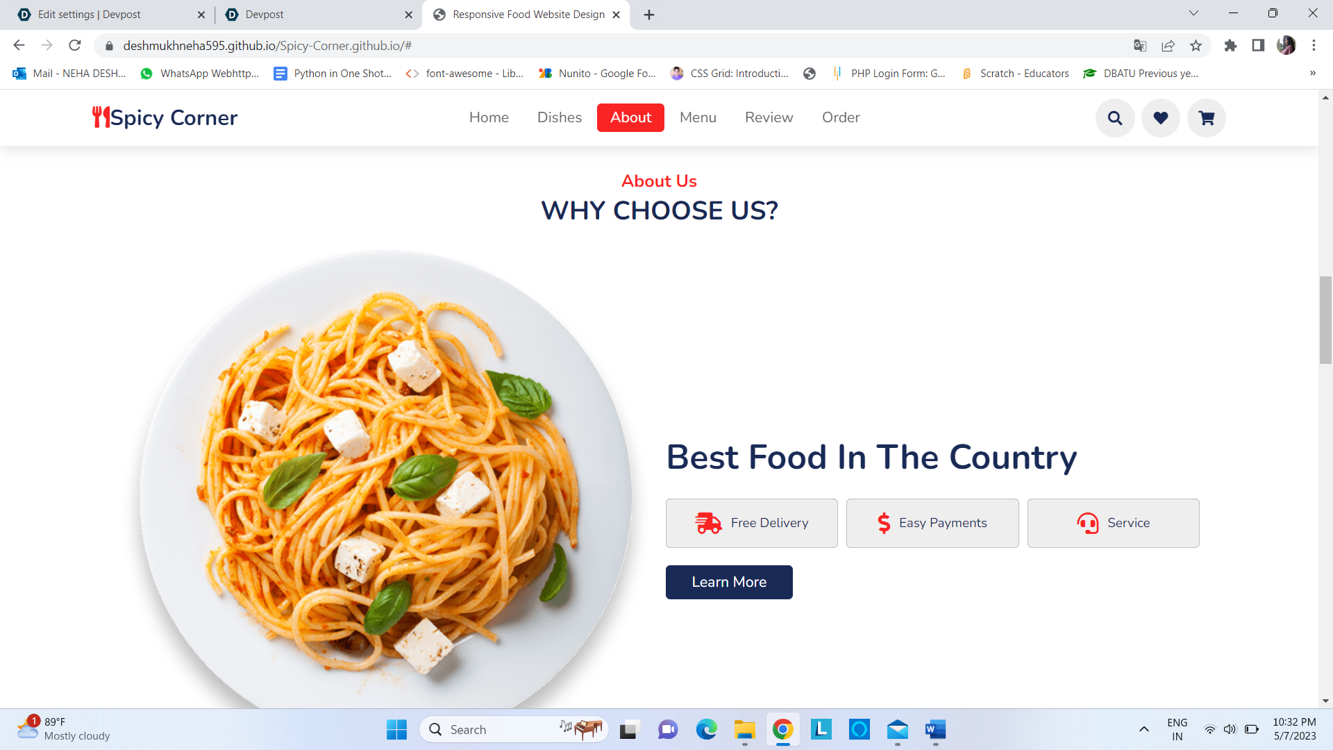 Spicy Corner Restaurant | Devpost