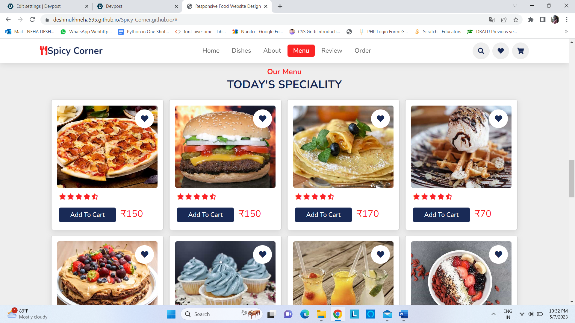 Spicy Corner Restaurant | Devpost