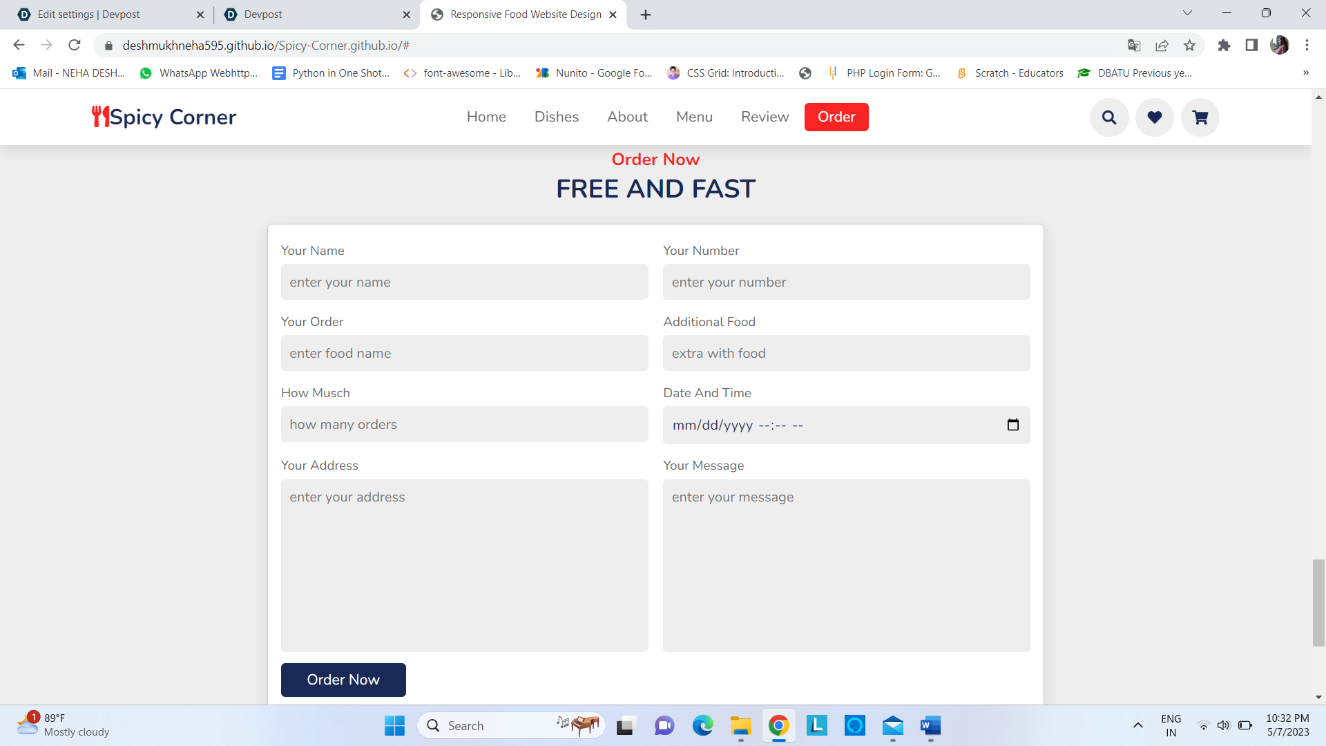 Spicy Corner Restaurant | Devpost