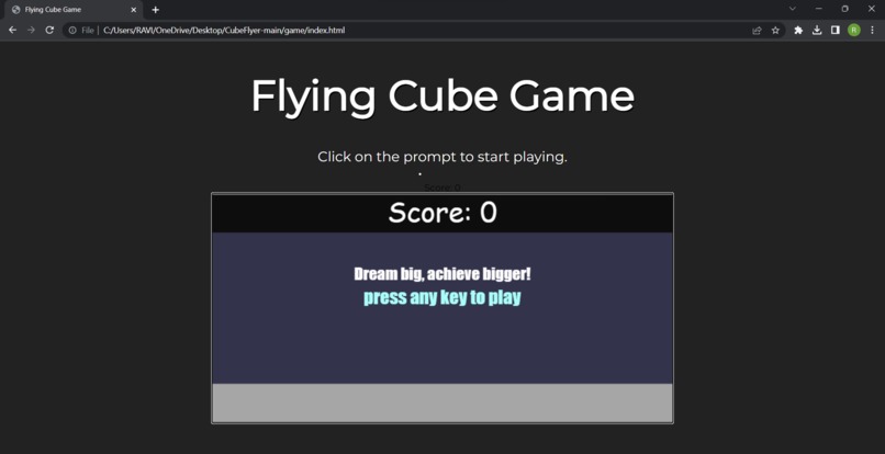 Flying Cube Game | Devpost